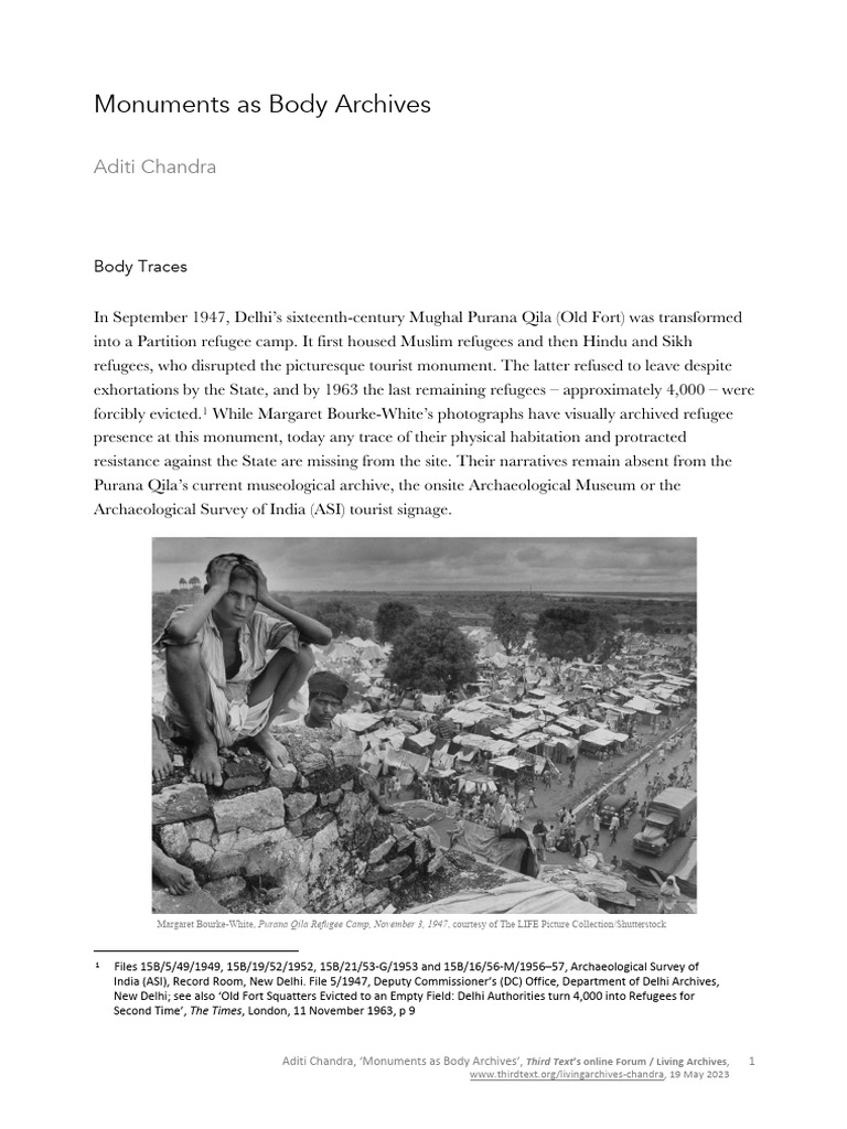 Aditi Chandra Monuments As Body Archives PDF 5 | PDF