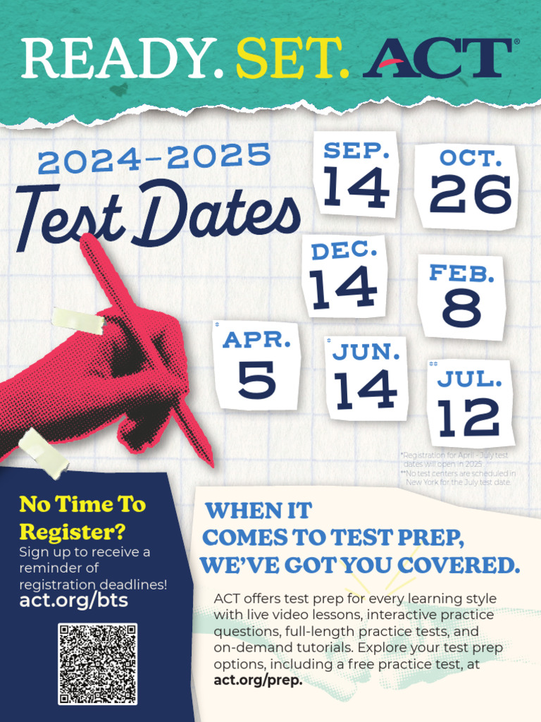 ACT National Test Dates Flyer | PDF | Learning
