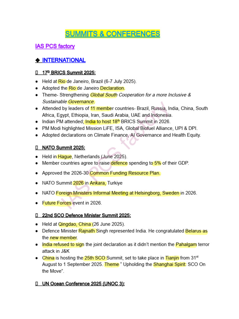 Summits Conferences 2024-25 | PDF