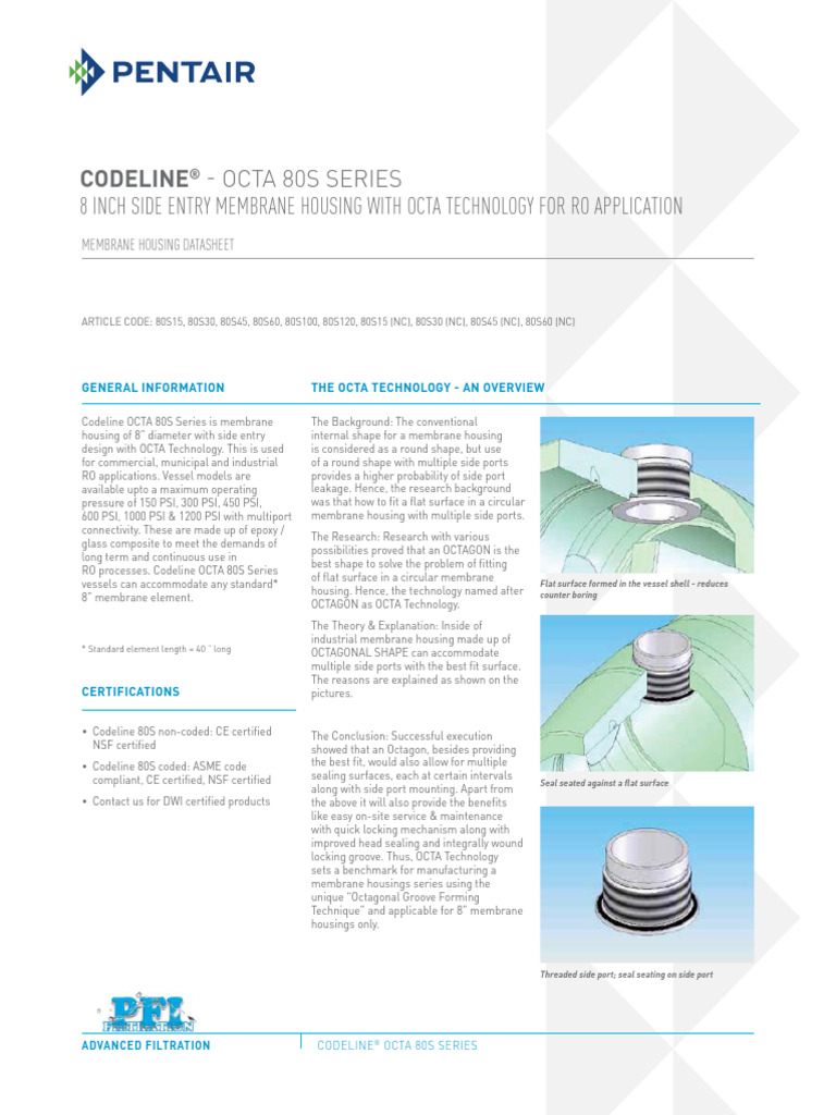 Codeline OCTA 80S Membrane Housing | PDF | Membrane