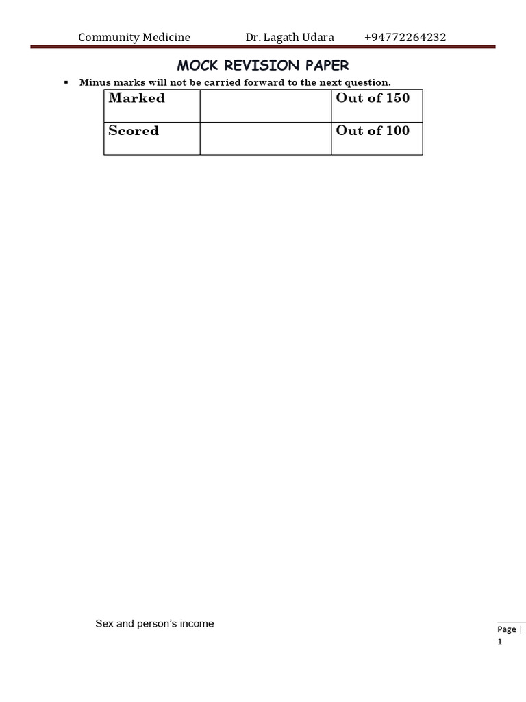 Free MCQ Discussion | PDF | Mortality Rate | Medical Specialties