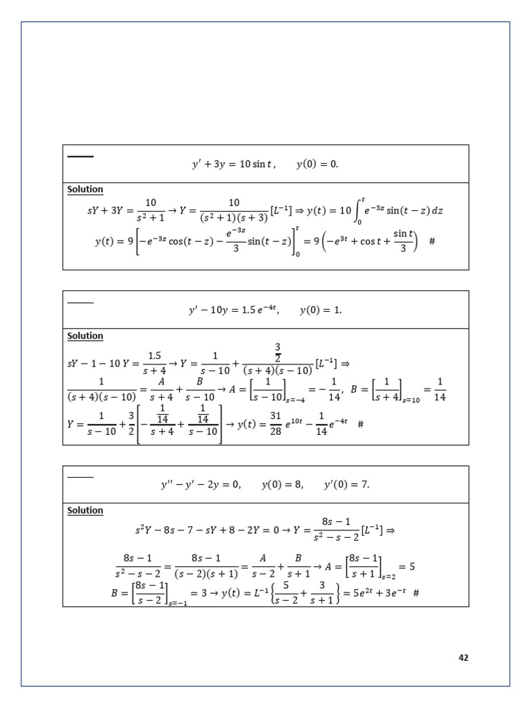Exercies Laplace Applications | PDF | Mathematical Analysis | Functions And Mappings