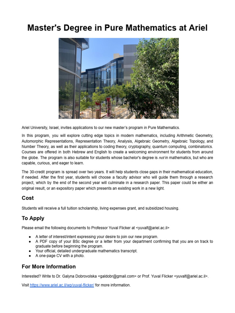 Flyer For Pure Math | PDF