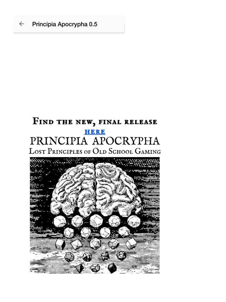 Principia Apocrypha 0.5 | PDF