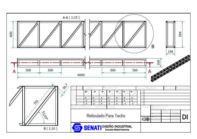 Plano de Reticulado Perfiles | PDF