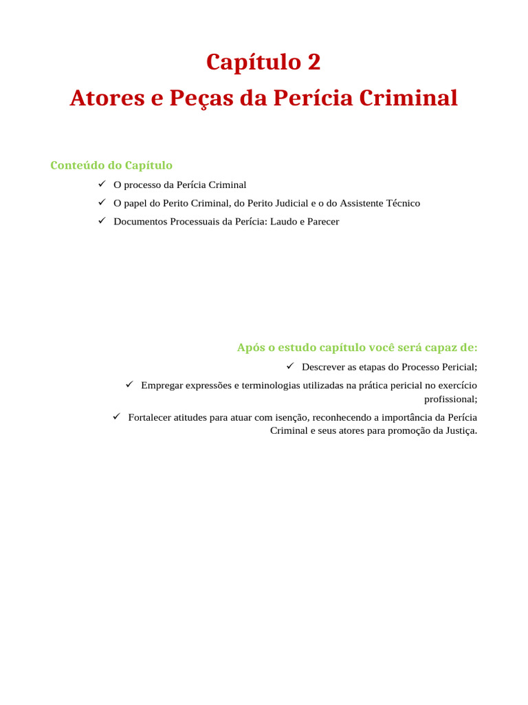 Capítulo 2 - Atores e Peças Da Perícia Criminal | PDF | Testemunha ...