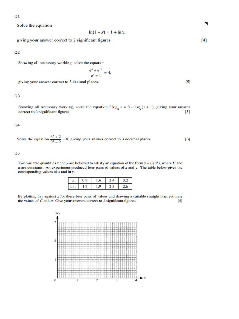 Logarithms and Exponents Worksheet 2022 | PDF