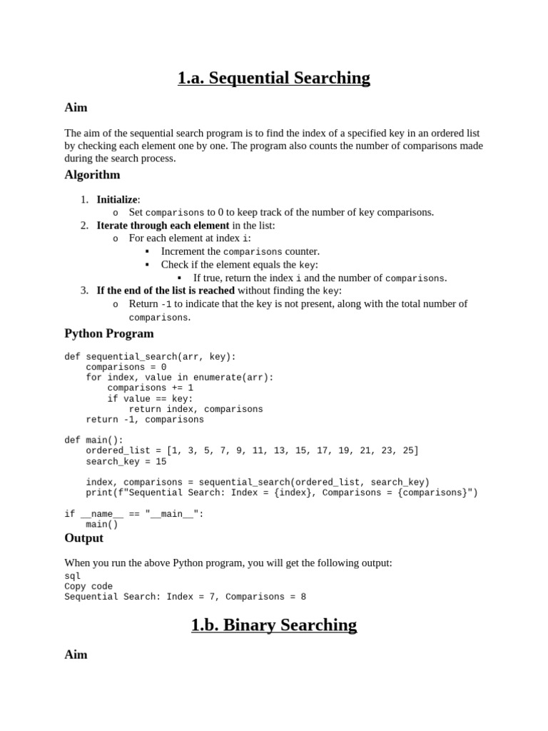 1.a. Sequential Searching: Initialize Iterate Through Each Element | PDF | Queue (Abstract Data ...