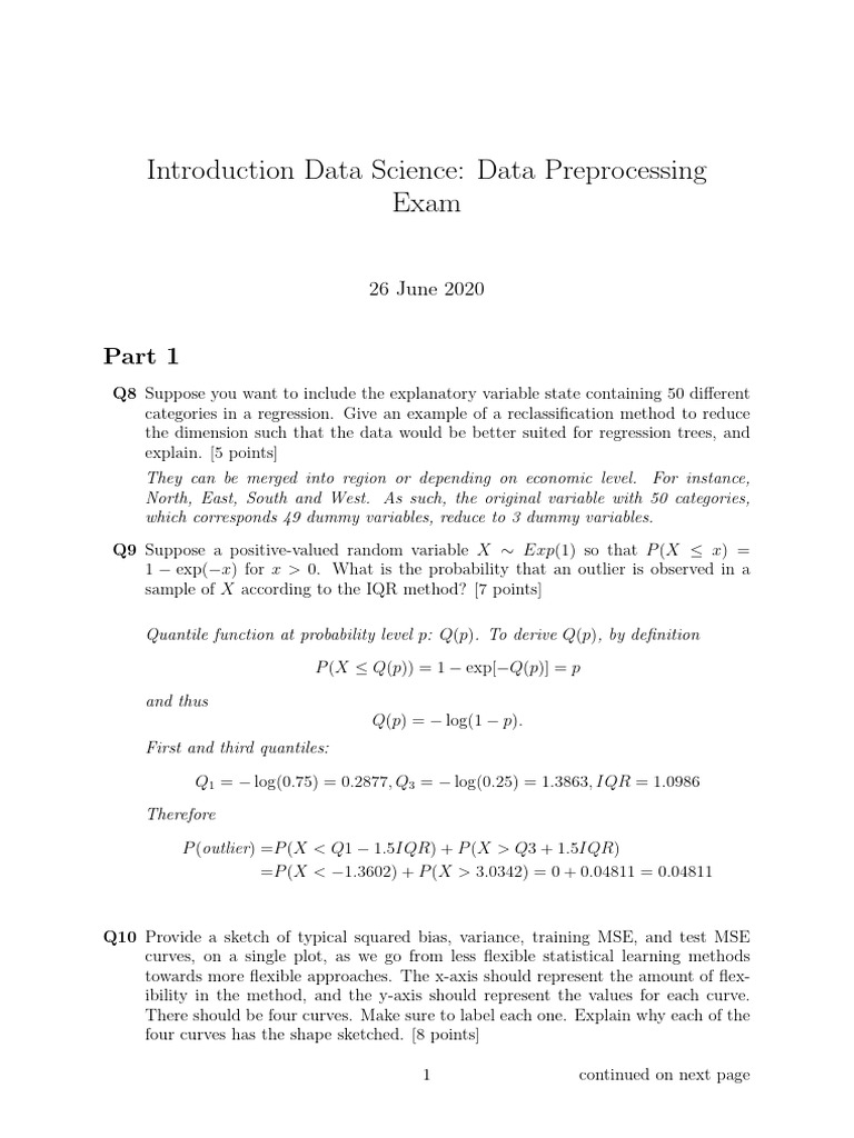 Introds Final Part1 2020 Incl Sol | PDF | Mean Squared Error ...
