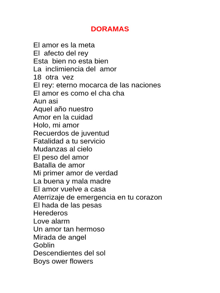 Lista de Doramas Vistos | PDF