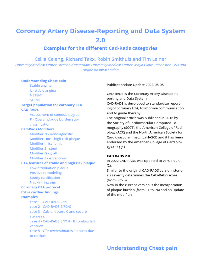 The Radiology Assistant: Coronary Artery Disease-Reporting and Data ...