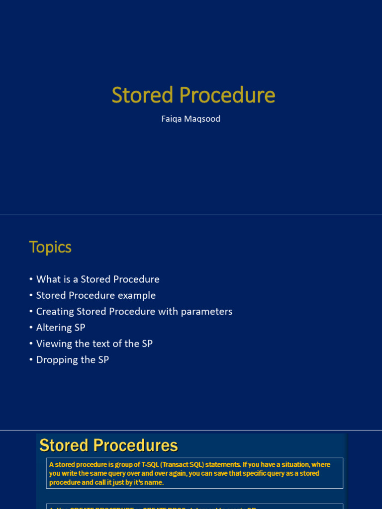 Stored Procedure | PDF