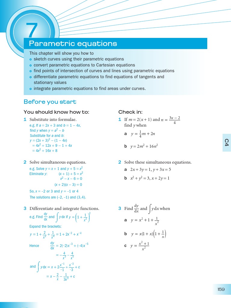 Parametric Equations: Before You Start | PDF | Teaching Methods ...