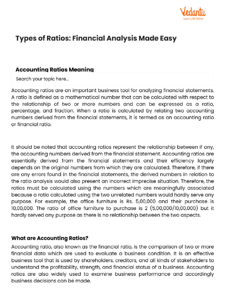 Types of Ratios - Financial Analysis Made Easy | PDF