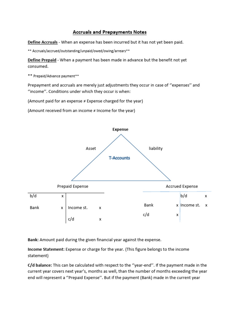 Accruals and Prepayments Notes | PDF | Accrual | Expense