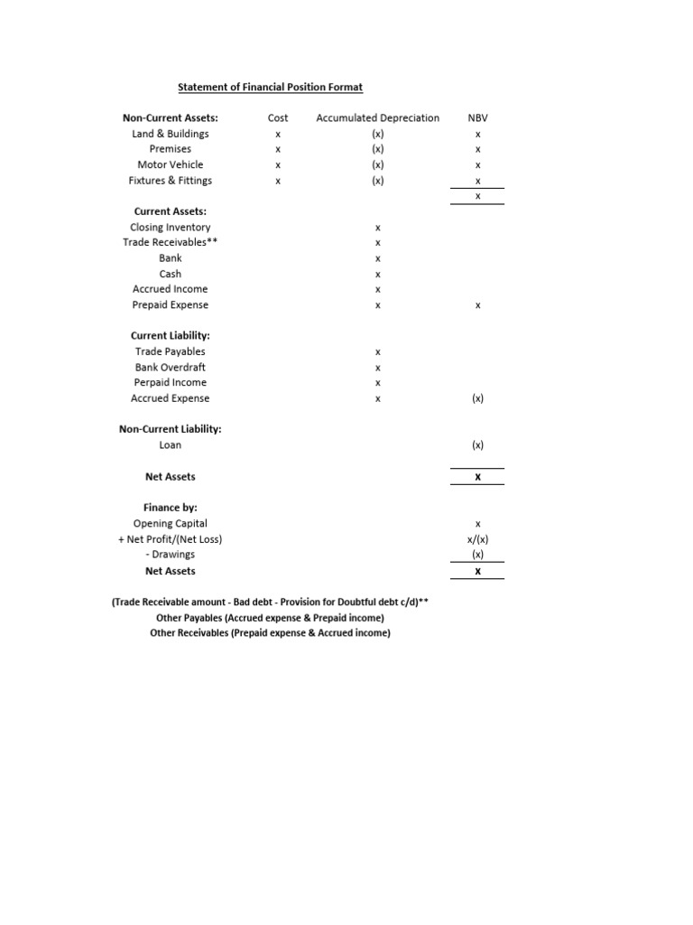 Financial Position Statement Overview | PDF