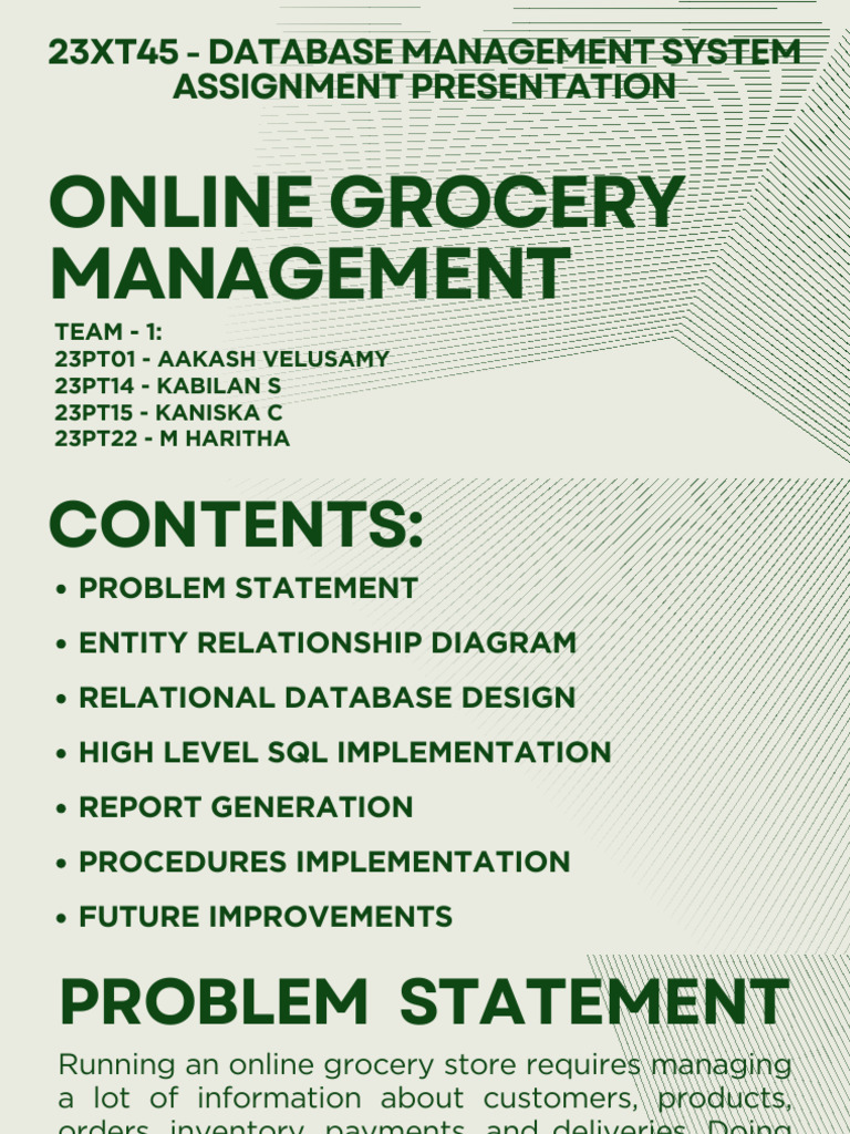 Online Grocery Database Management System | PDF