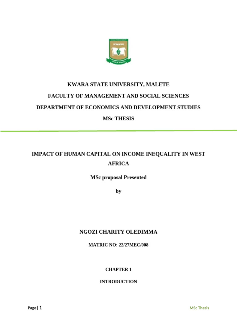 Impact of Human Capital On Income Inequality in West Africa New 1-1 | PDF | Poverty ...