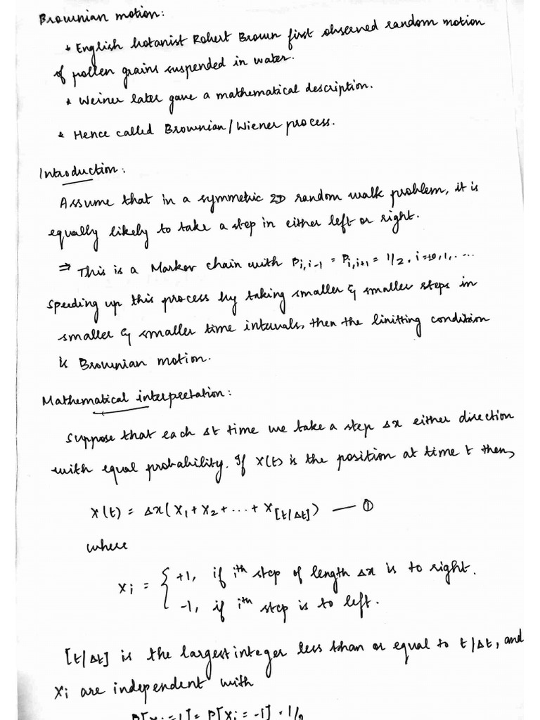 Brownian Motion Stocastic Processes and | PDF