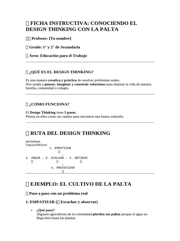 ? Ficha Instructiva | PDF | El pensamiento de diseño