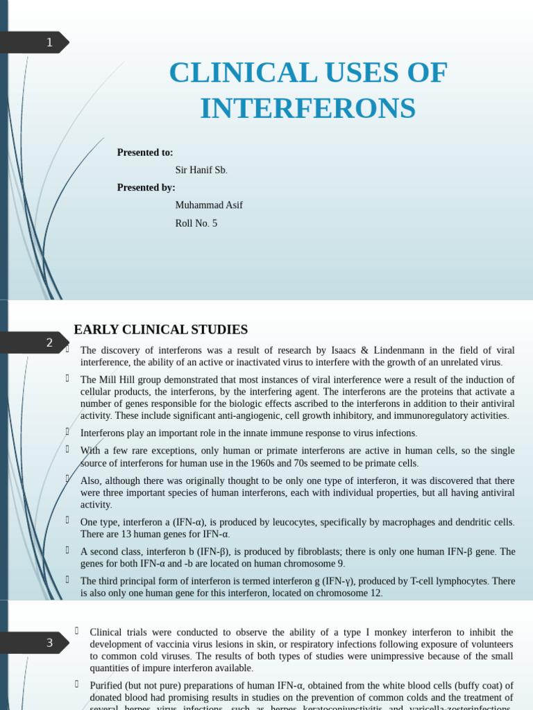 Clinical Uses of Interferons - Asif | PDF | Interferon | Hepatitis C