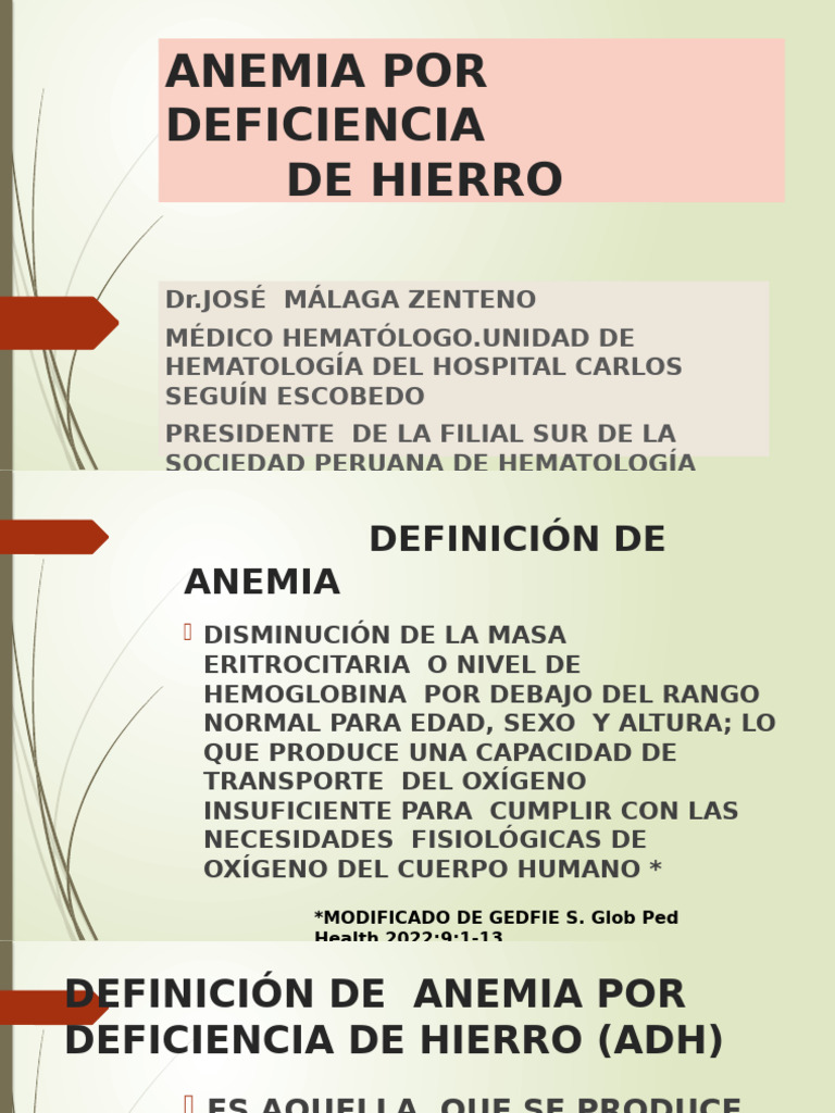 Anemia por Deficiencia de Hierro | PDF | Anemia | Hierro