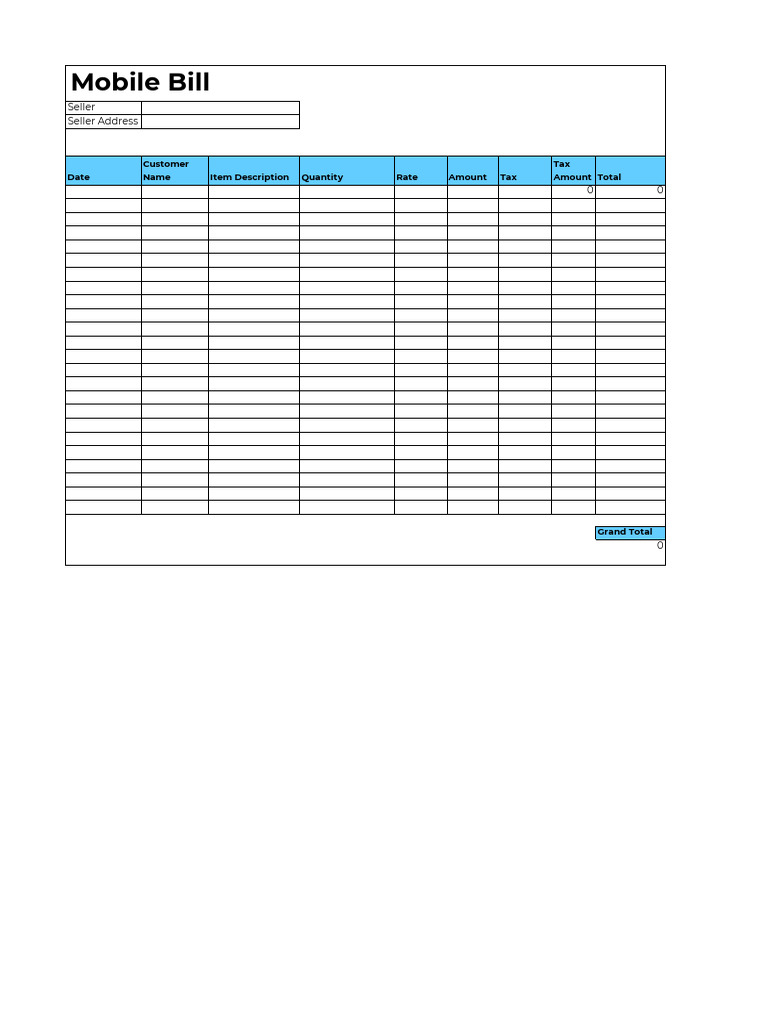 Mobile Bill Format Template | PDF | Taxes | Government Finances