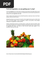 5 A DAY Z Card PDF | PDF | Vegetables | Lunch