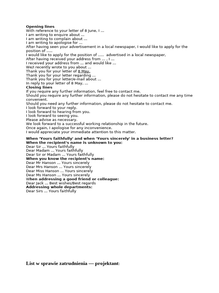 Business Letter Templates and Examples | PDF