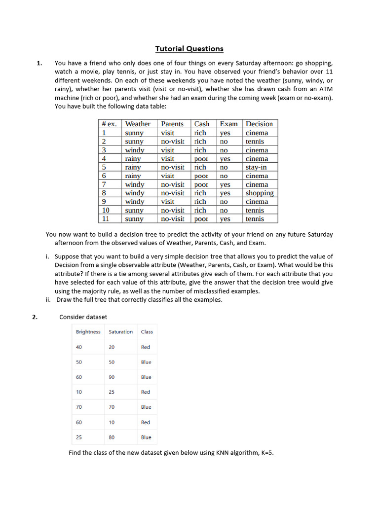 Tutorial Questions | PDF