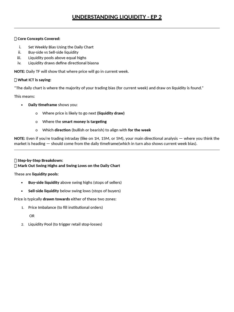 Ep - 2 Understanding Liquidity | PDF | Market Trend | Microeconomics