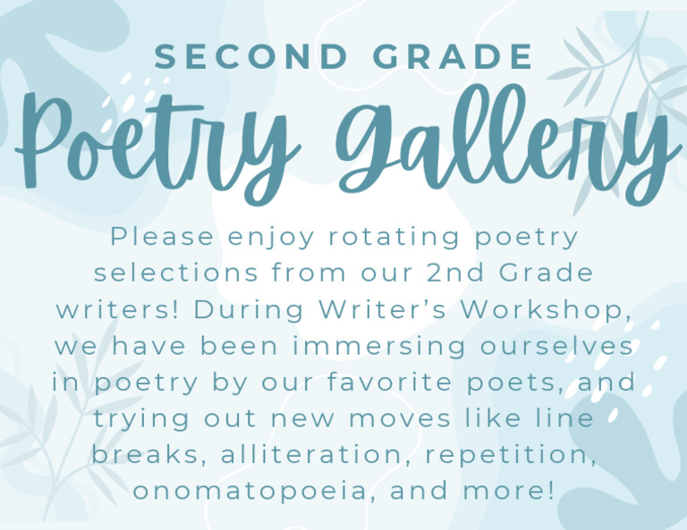 2nd Grade Poetry Showcase | PDF