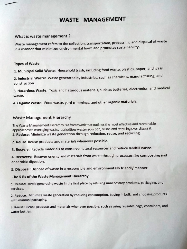 Waste Management | PDF