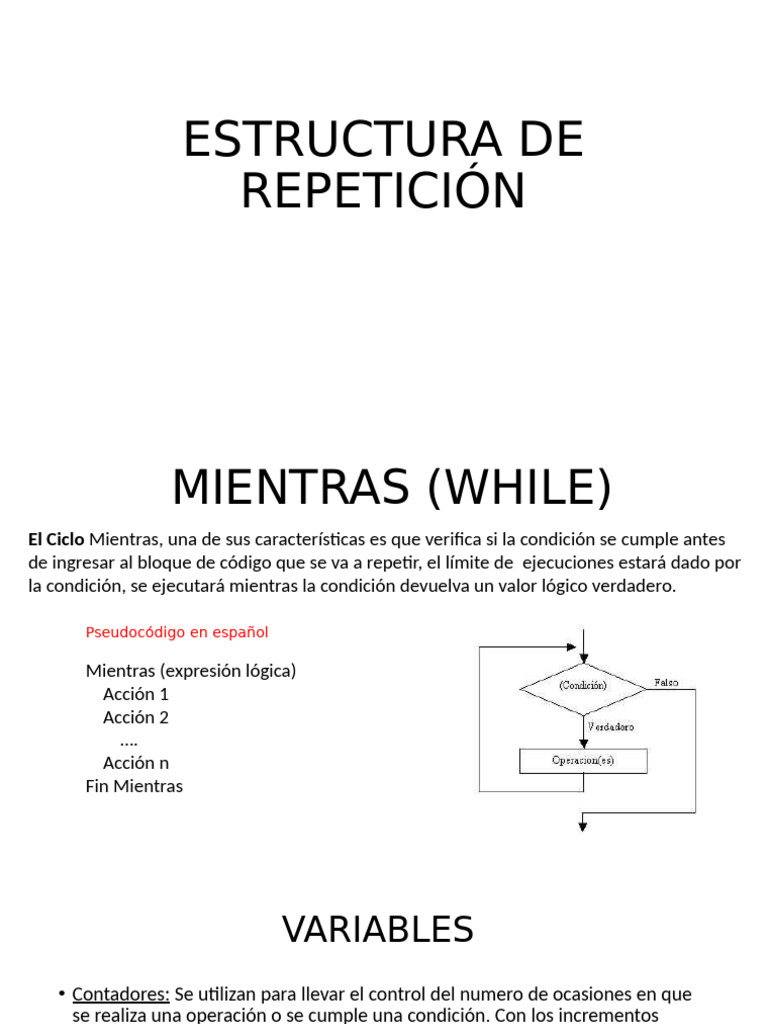 Estructura de Repeticion Mientras | PDF | Algoritmos | Algoritmos y Estructuras de Datos
