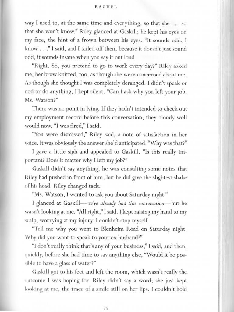 Girl On A Train Good Dialogue Example Novel Writing | PDF