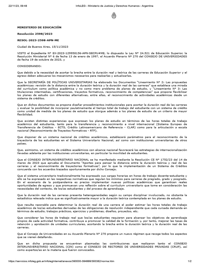 Creación del Sistema SACAU en Educación | PDF | Plan de estudios ...