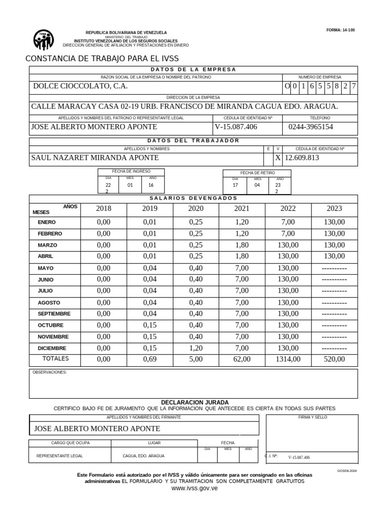 Forma 14-100 Ivss Editable Saul Miranda 17.04.23 Egreso | PDF