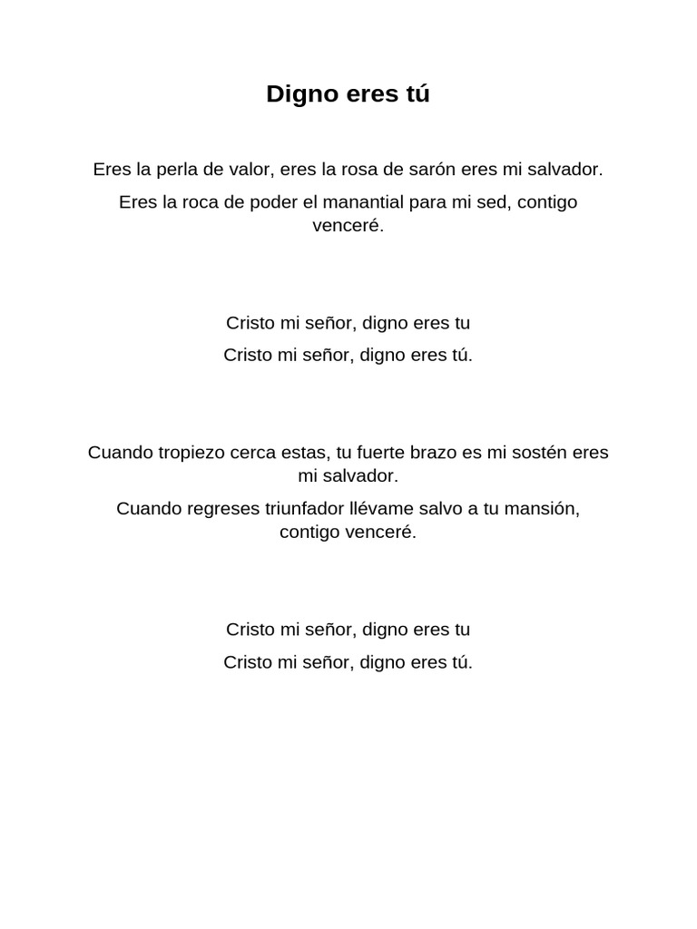 Digno Eres Tú, Cristo Mi Señor | PDF