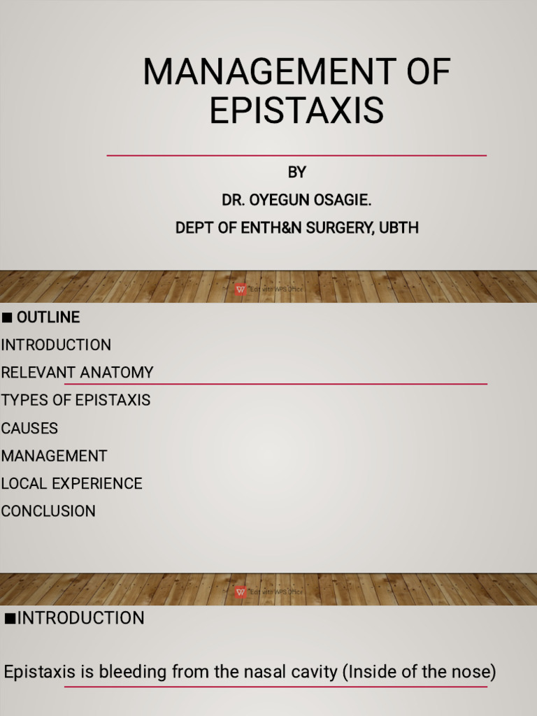 EPISTAXIS | PDF | Human Nose | Human Head And Neck