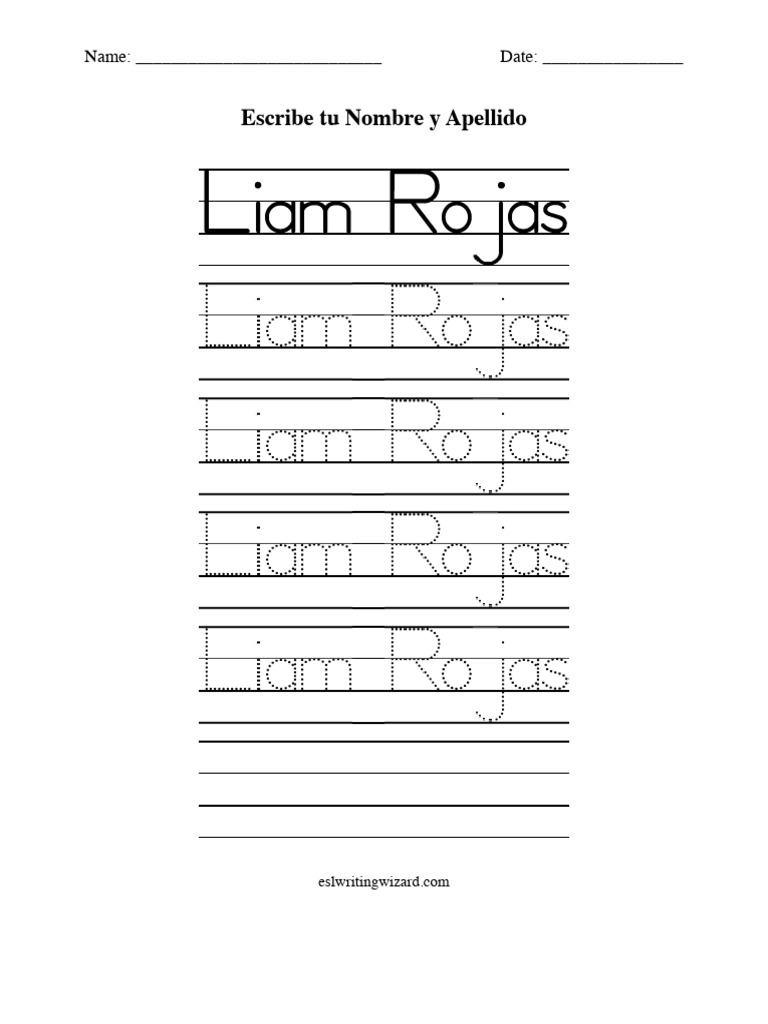 Escribe Tu Nombre y Apellido | PDF
