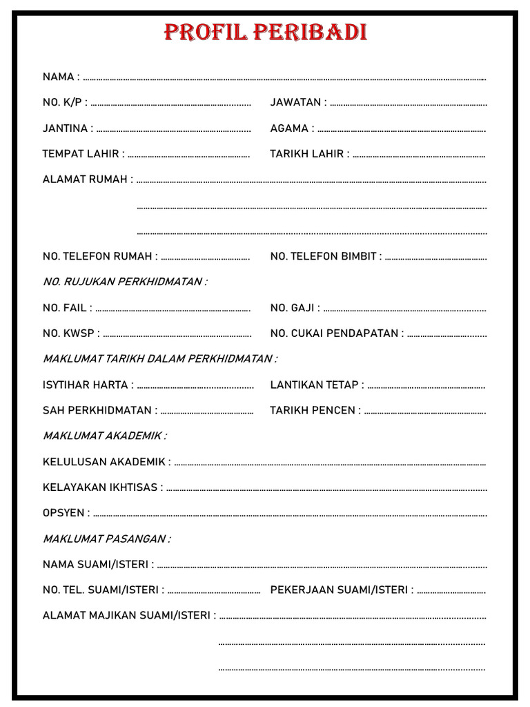 Profil Peribadi | PDF