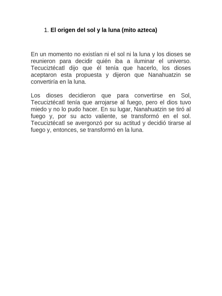 El origen del sol y la luna | PDF