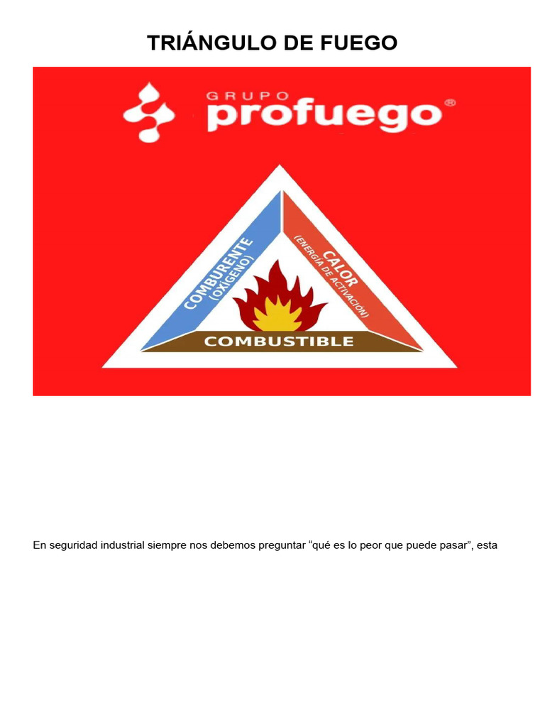 Elementos del Triángulo del Fuego | PDF | Combustión | Combustibles
