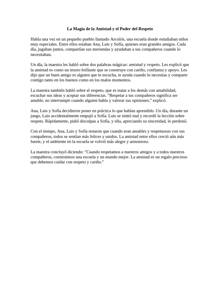 Lectura Sobre La Amistad | PDF | Amistad