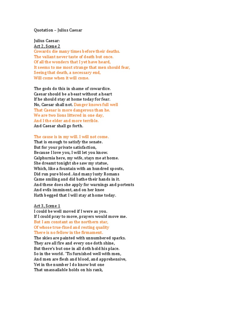 Quotation - Julius Caesar | PDF | Julius Caesar | Marcus Junius Brutus ...
