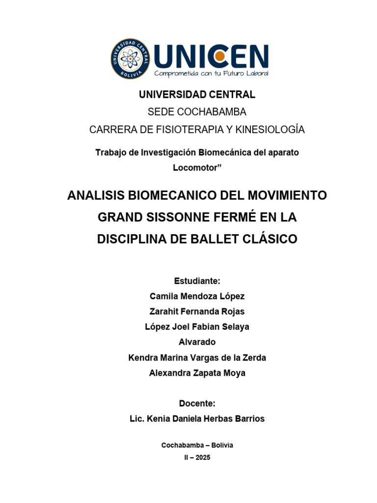 Trabajo Final Biomceanica | PDF | Músculo | Ballet