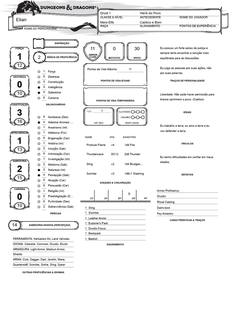 Elian - Roll20 Characters | PDF