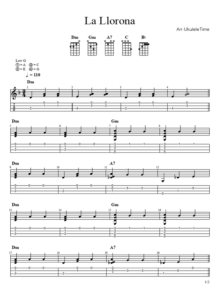La Llorona Ukulele Chords Guide | PDF