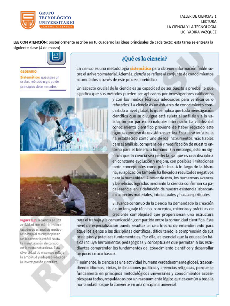 LECTURA_LA CIENCIA Y LA TECNOLOGIA | PDF