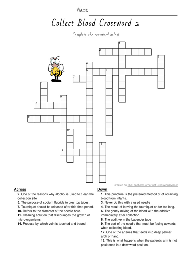 Collect Blood Crossword Puzzle 2.Php | PDF